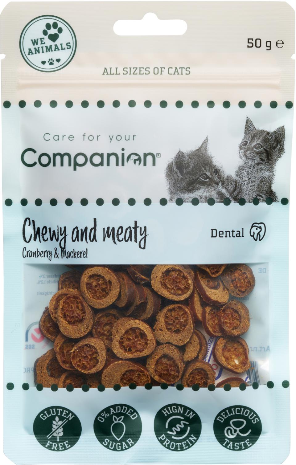 Companion Cat Chewy and Meaty Cranberry&Mackerel 50g - Godbit1.no AS